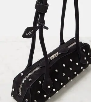 Alaïa Le Teckel Small Studded Suede Shoulder Bag