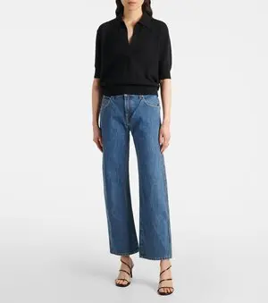Khaite Cashmere-blend Polo Sweater