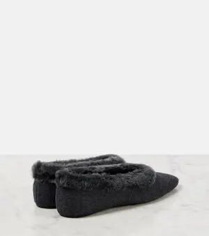 TOTEME Shearling-lined Ballet Flats In Dark Melange