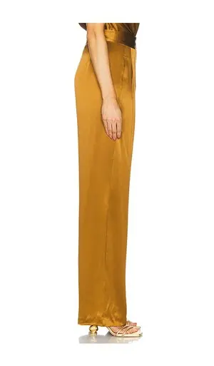 THE SEI Wide Leg Trousers In Silk - Rust