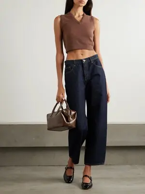 Eterne Lenny Cropped Cashmere Vest - Brown