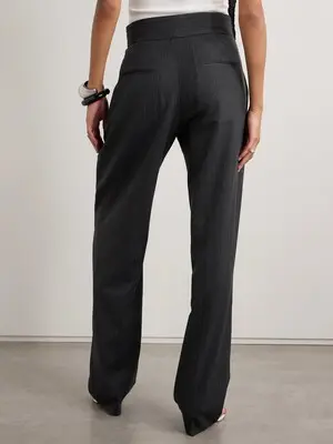 Christopher Esber Pleated Pinstriped Twill Straight-leg Trousers