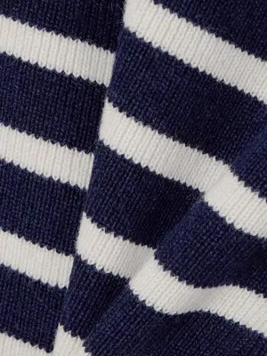 Chloé Striped Wool And Cashmere-blend Sweater With Button Detail