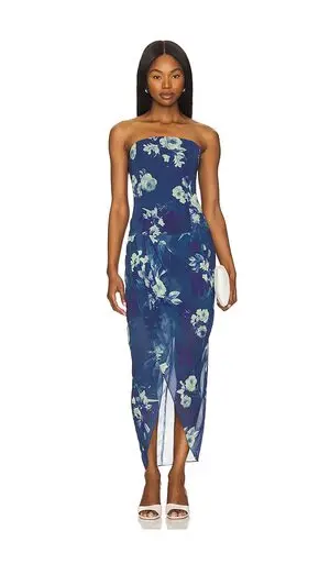 Amanda Uprichard Lotus Floral Chiffon Maxi Dress