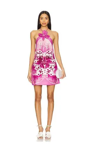AMUR Everlee Orchid Print Mini Dress In . Also - Pink