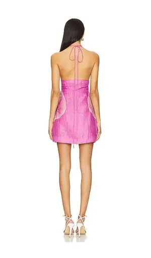 AMUR Everlee Orchid Print Mini Dress In . Also - Pink