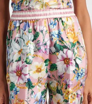 Dolce & Gabbana Floral Silk Twill Shorts