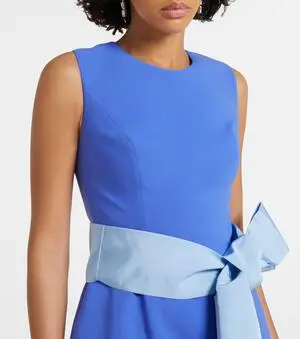 Carolina Herrera Sleeveless Crepe Cocktail Dress With Bow Detail - Blue