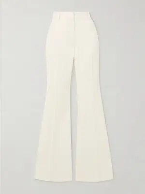Nina Ricci Wool-gabardine Flared Trousers - Neutrals