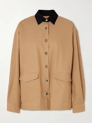 Maria Mcmanus Corduroy-trimmed Organic Cotton-twill Field Jacket - Brown