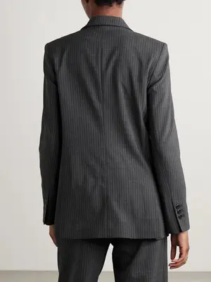 Maria Mcmanus Double-breasted Pinstriped Wool-blend Blazer