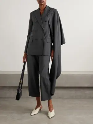 Maria Mcmanus Double-breasted Pinstriped Wool-blend Blazer