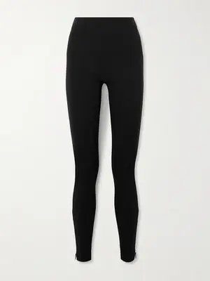 Spanx Spanxsupersmooth™ Perfectfit Zip-embellished Stretch-ponte Leggings - Black