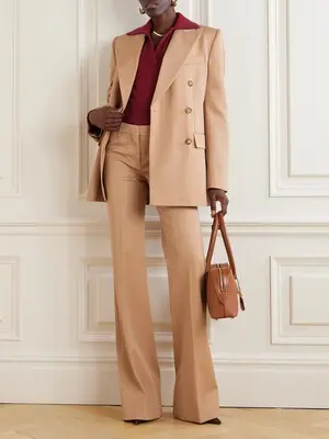 Stella McCartney Pinstriped Wool-blend Flared Trousers