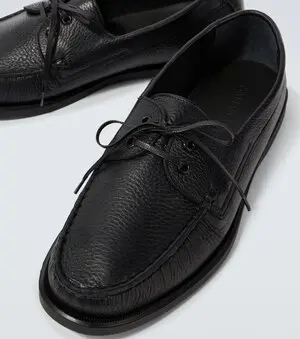 SAMAN AMEL City Moc Leather Loafers - Black