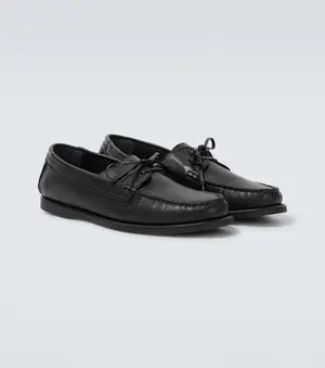 SAMAN AMEL City Moc Leather Loafers - Black