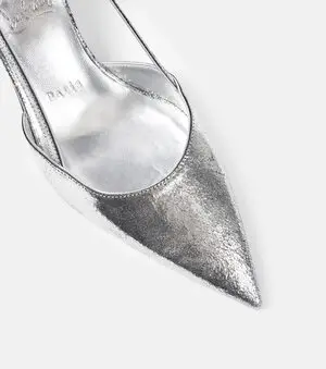 CHRISTIAN LOUBOUTIN Condoroline 55 Metallic Leather Slingback Pumps