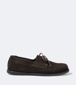SAMAN AMEL Suede Boat Shoes - Brown