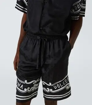 Dolce & Gabbana Paisley Silk Twill Bermuda Shorts
