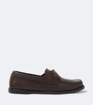 SAMAN AMEL City Moc Leather Boat Shoes - Brown