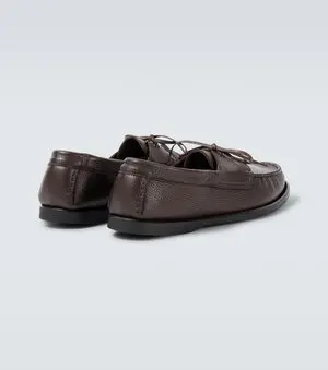 SAMAN AMEL City Moc Leather Boat Shoes - Brown