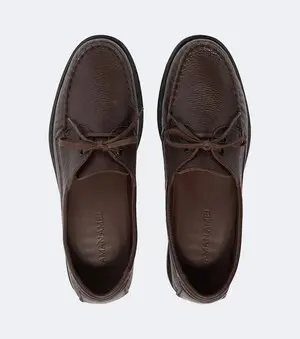 SAMAN AMEL City Moc Leather Boat Shoes - Brown