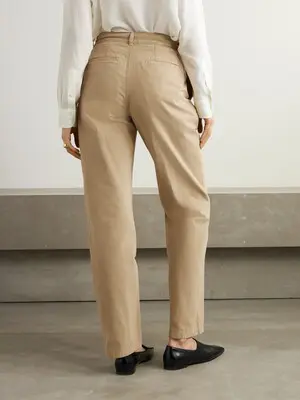 Ralph Lauren Fallon Pleated Cotton-twill Straight-leg Trousers