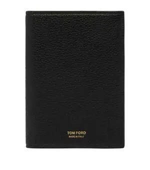 TOM FORD Leather T-line Passport Holder - Black