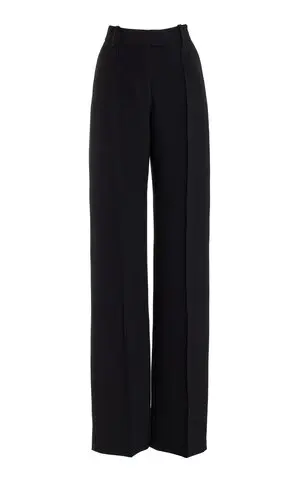 Brandon Maxwell The Jax Wool-silk Crepe Straight-leg Trousers - Black