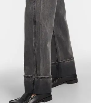 Veronica Beard Taylor High-rise Wide-leg Jeans In Stoned Washed Onyx