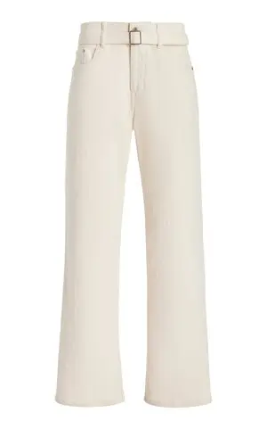 Proenza Schouler Ellsworth Low-rise Boyfriend Jeans With Belt - Ivory