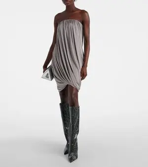 Attico Draped Jersey Mini Dress