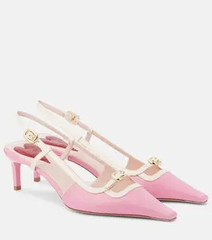 ROGER VIVIER Viv' Canard Leather Slingback Pumps - Pink