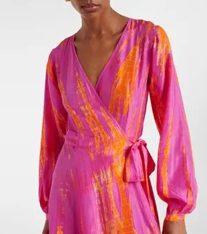 Anna Kosturova Silk Maxi Dress - Pink