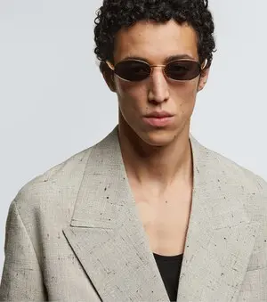 Bottega Veneta Sardine Oval Sunglasses - Gold
