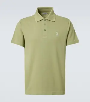 Burberry Embroidered Cotton Polo Shirt - Green