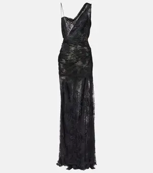 VIVIENNE WESTWOOD Bridal Lace Minerva Semi-sheer Open-back Gown - Black