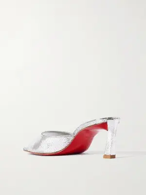 CHRISTIAN LOUBOUTIN Condora 55 Metallic Cracked-leather Mules
