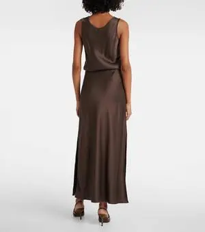 Brunello Cucinelli Satin Maxi Dress
