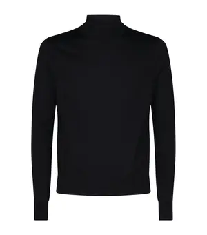 Sandro Mock Neck Wool Sweater - Black