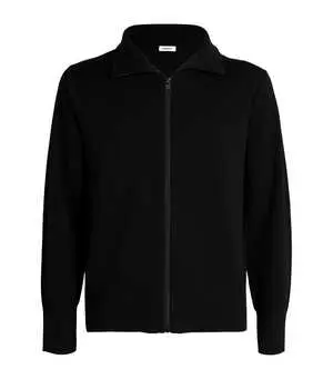 Sandro Wool Zip-up Cardigan - Black