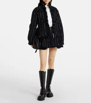 Sacai Striped Tweed Mini Skirt