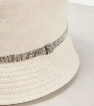 Brunello Cucinelli Linen Canvas Bucket Hat - Beige