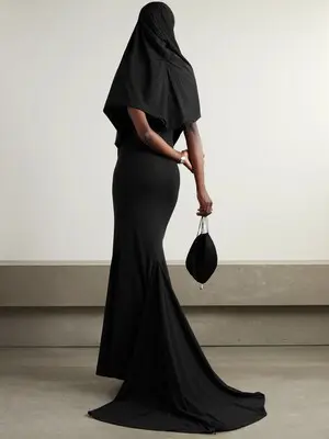Magda Butrym Hooded Draped Stretch-silk Gown