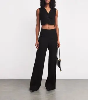 Sandro Sequin Pinstripe Wide-leg Trousers