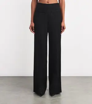 Sandro Sequin Pinstripe Wide-leg Trousers