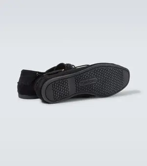 TOM FORD Robin Suede Boat Shoes - Black