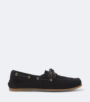 TOM FORD Robin Suede Boat Shoes - Black