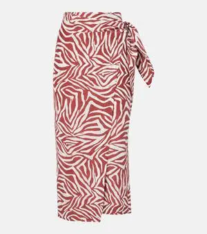 Brunello Cucinelli Printed Cotton And Silk Wrap Skirt - Multicoloured