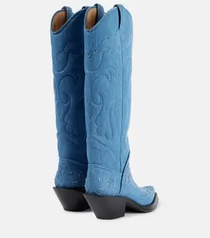 Gabriela Hearst Capitana Cowboy Boots - Blue